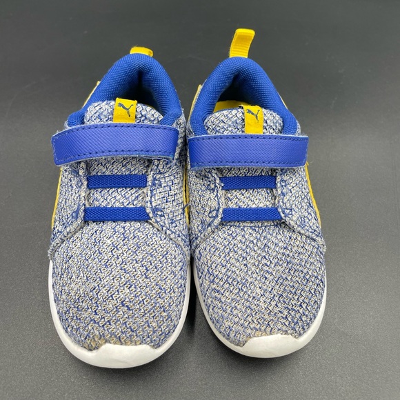 Puma | Shoes | Puma Blue Yellow Mesh 8c Boys Running Shoes | Poshmark